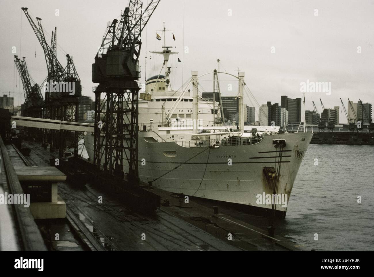 MV VICTORIA, Lloyd Triestino. 1971. In dock being loaded Stock Photo ...