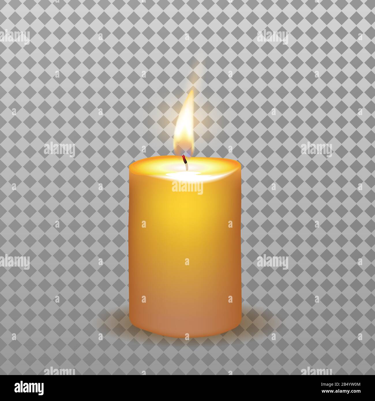 Isolated realistic burning candle with flame vector illustration Stock ...