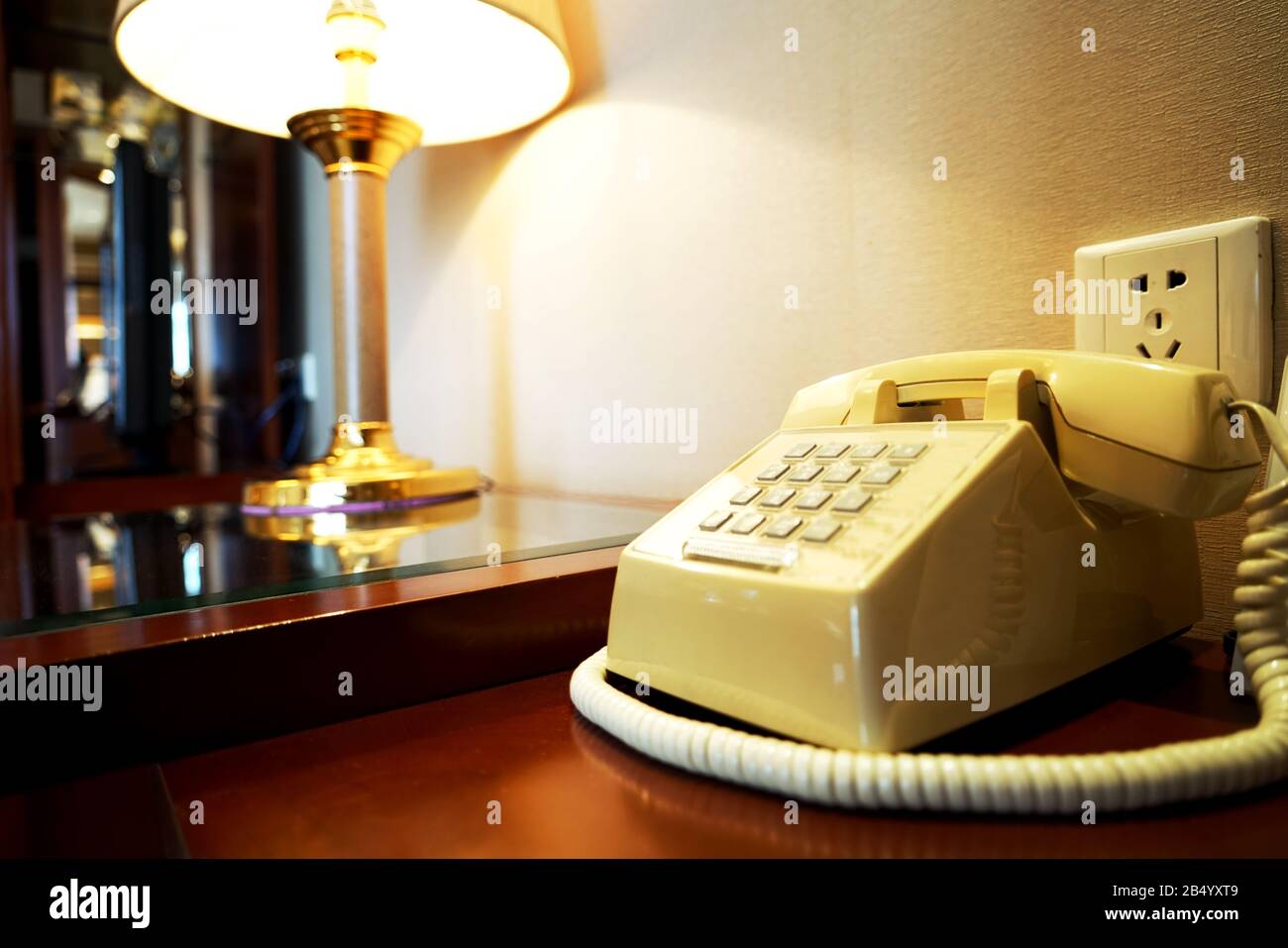Old hotel room phone hi-res stock photography and images - Alamy
