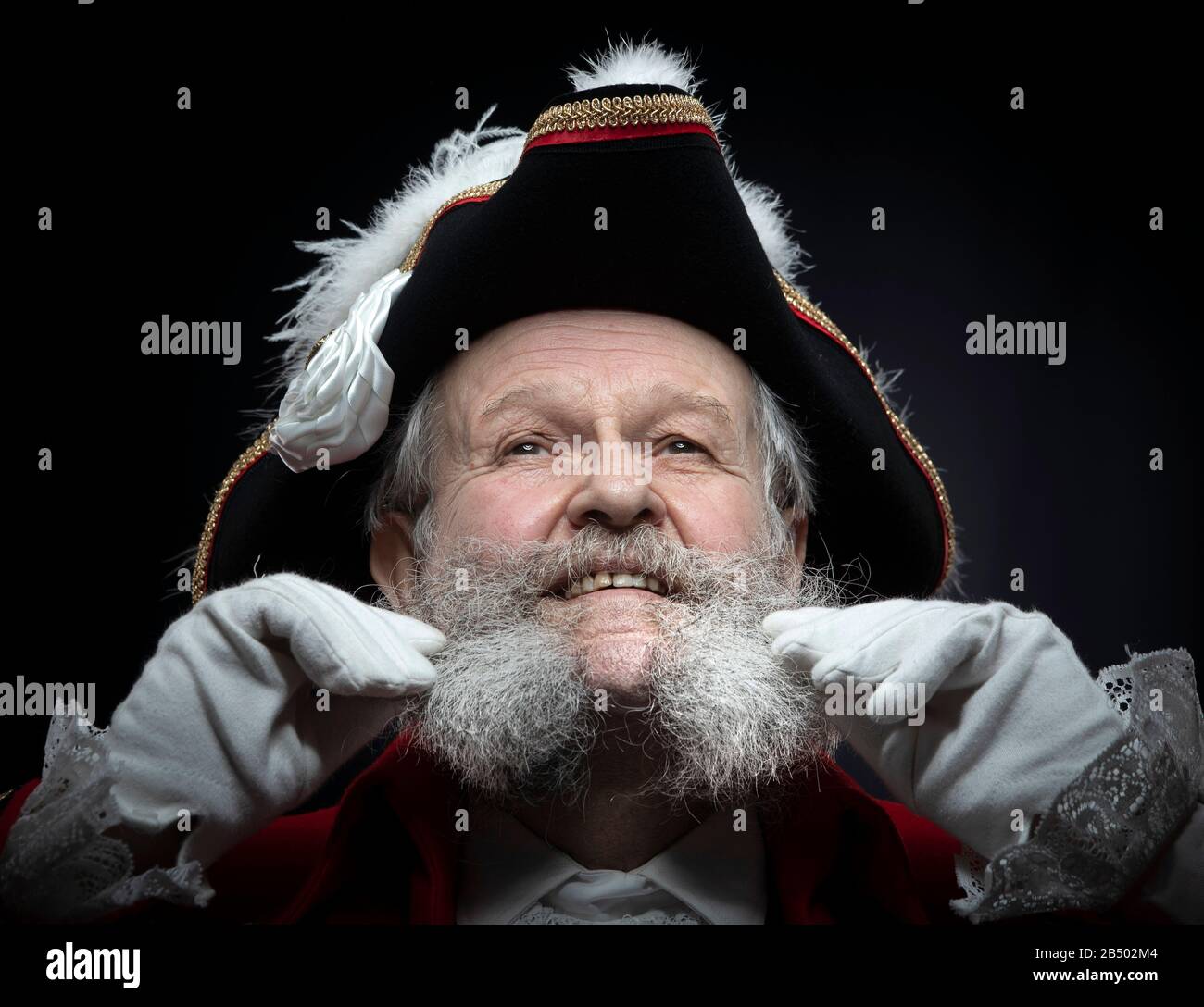 Scarborough Town Cryer David Birdsall during Yorkshire Beard Day 2020 ...