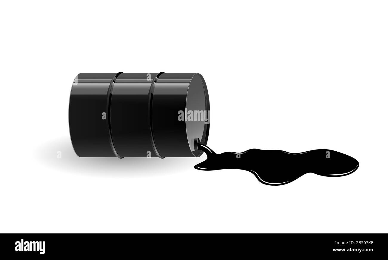 Oil down graphic - vector concept illustration. Fuel catastrophic ...