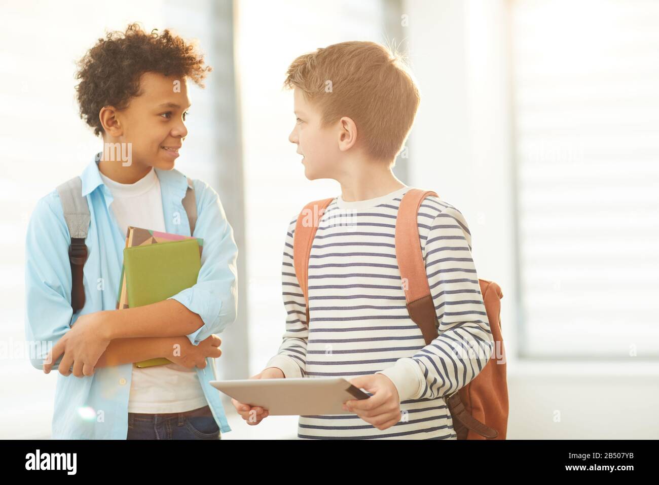 Two Middle School Students Talking