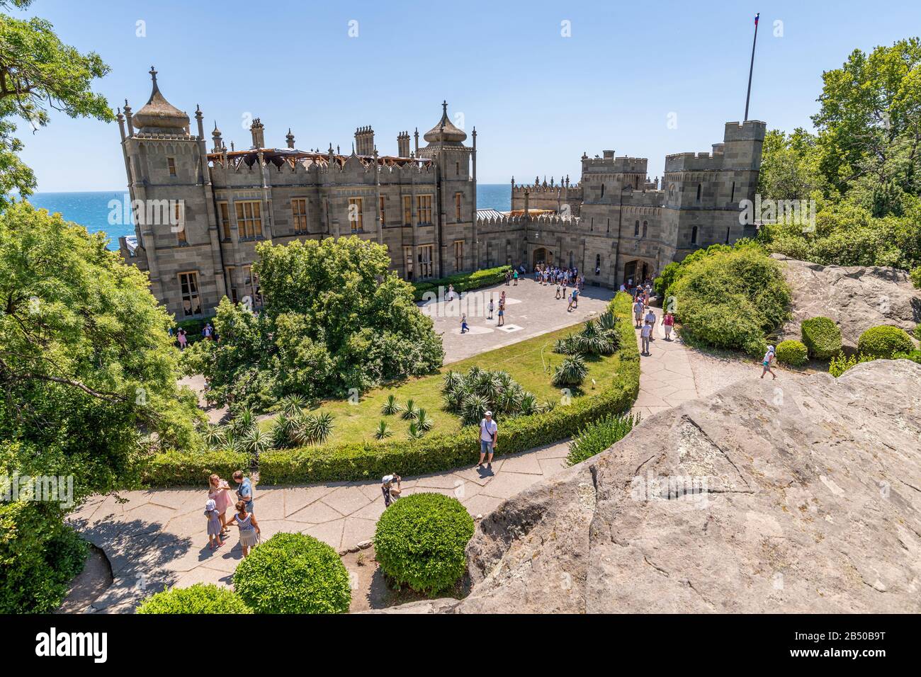 Alupka, Crimea - July 10. 2019. Vorontsov Palace - former residence of ...