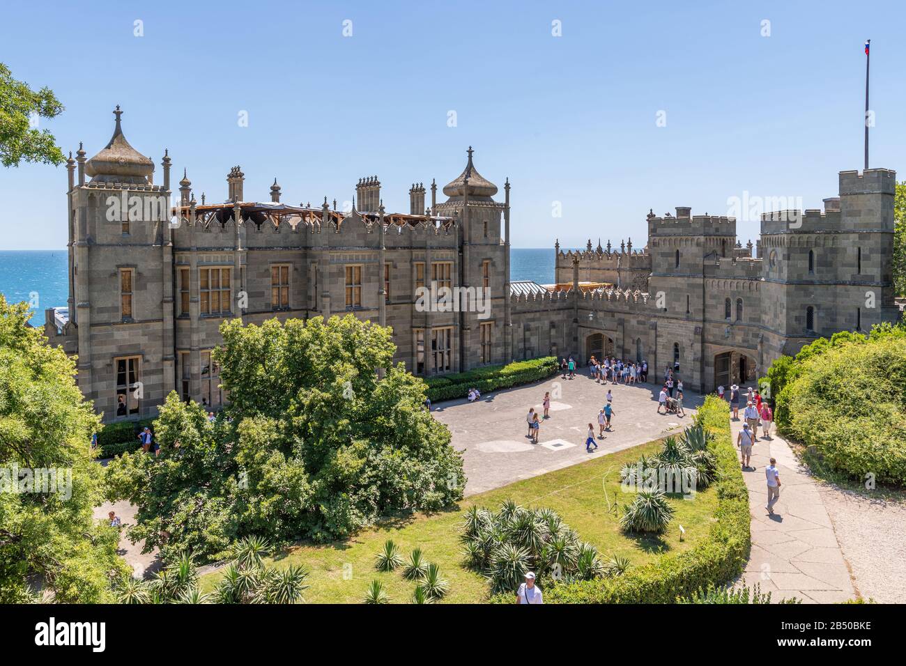 Alupka, Crimea - July 10. 2019. Vorontsov Palace - former residence of ...