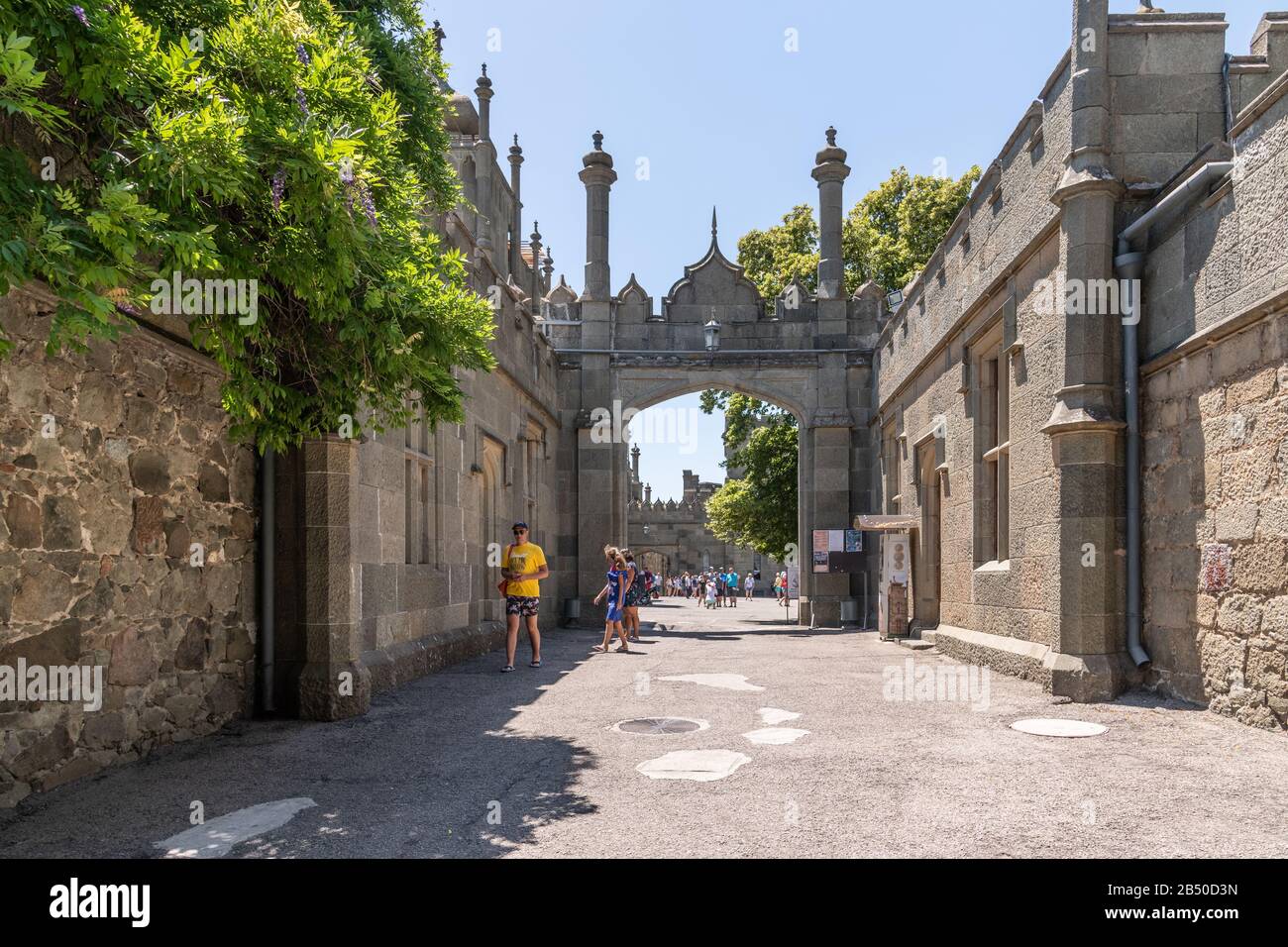 Alupka, Crimea - July 6. 2019. Shuvalovsky passage in Vorontsov Palace ...