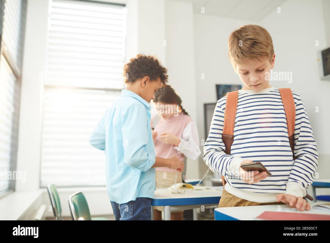 Two Middle School Students Talking