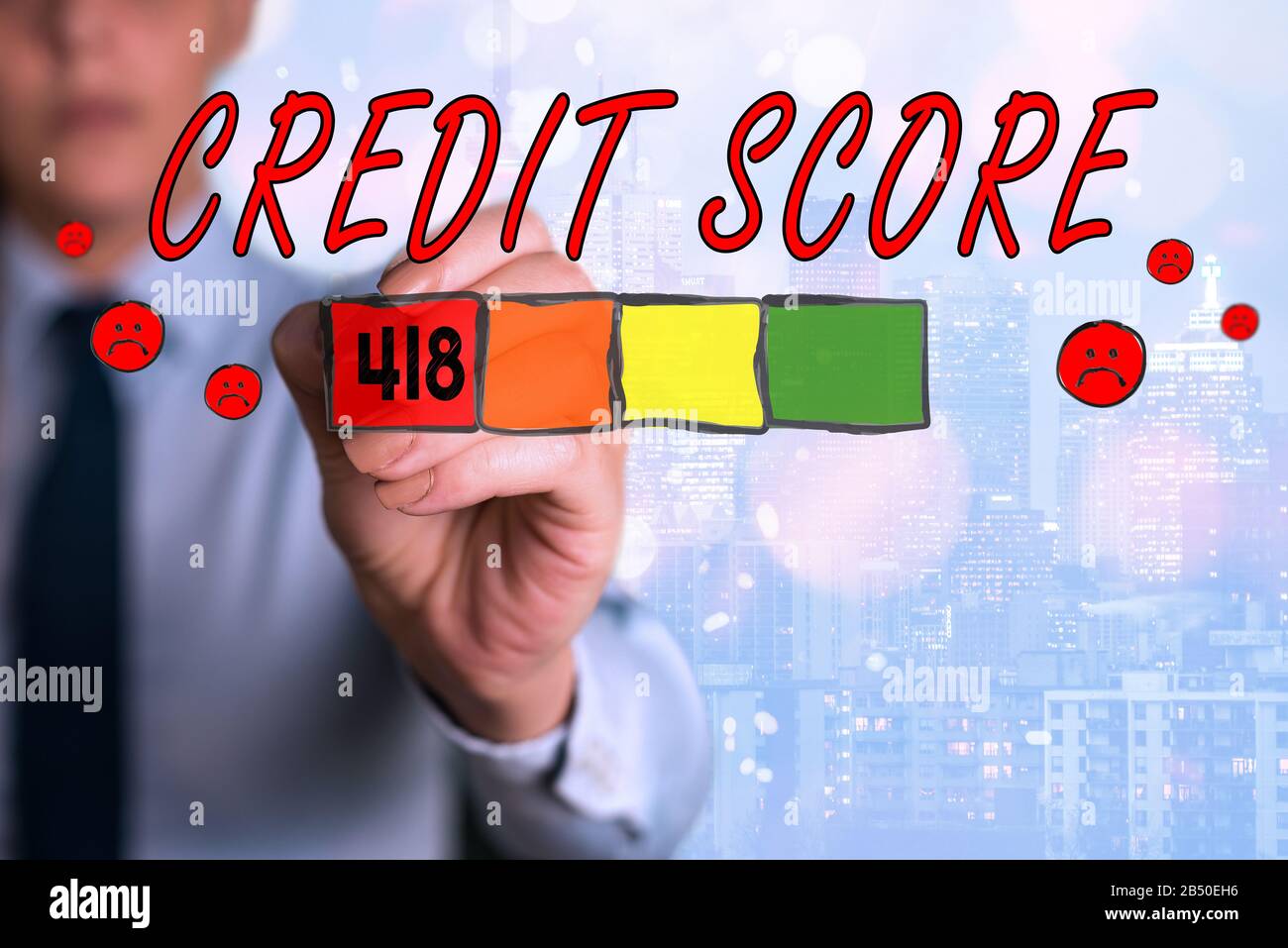 Word writing text Credit Score. Business photo showcasing Report credit ...