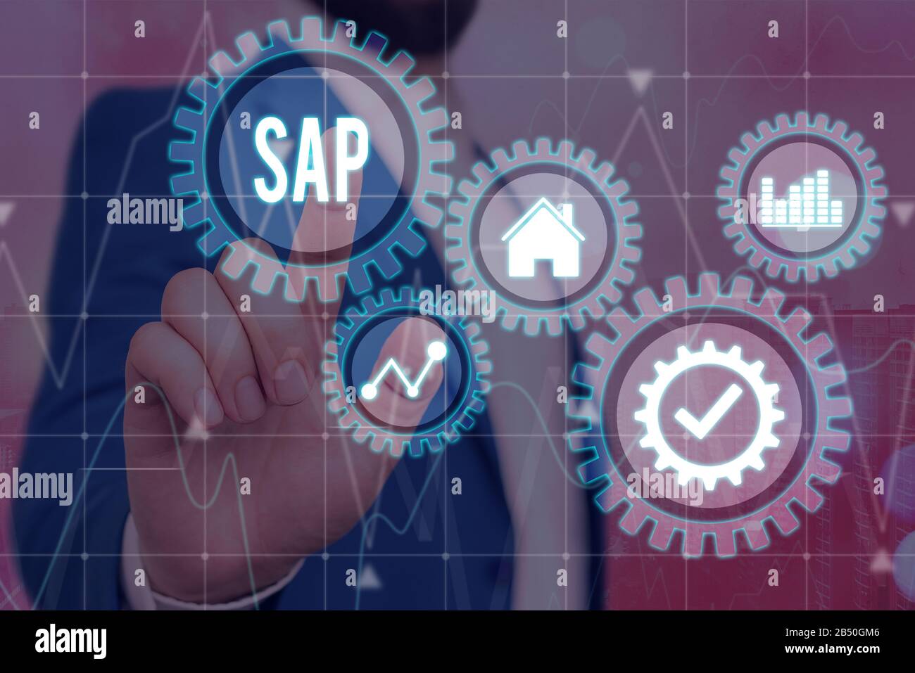 Text sign showing SAP. Business photo showcasing SAP Business process ...