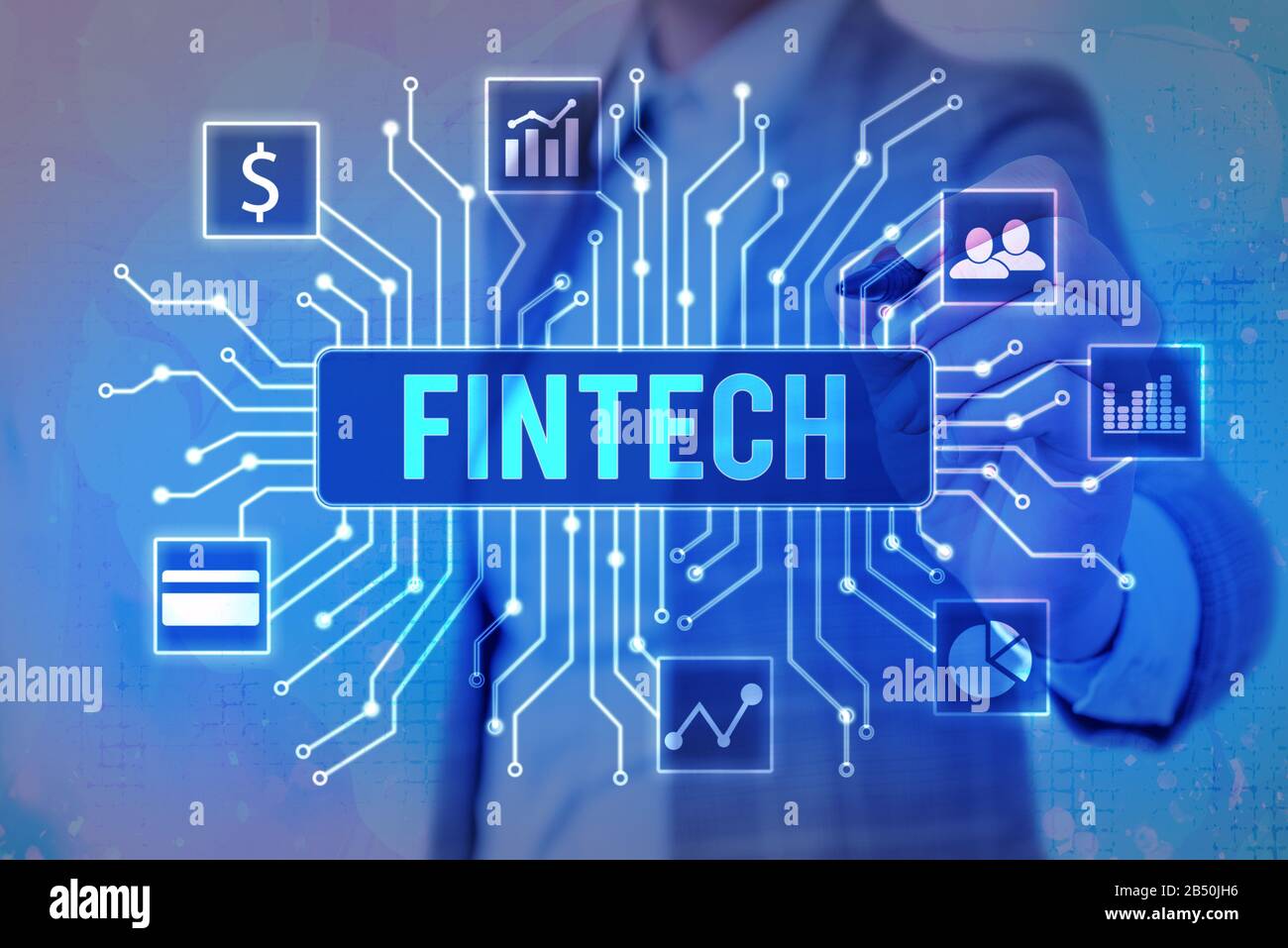 Word writing text Fintech. Business photo showcasing Financial ...