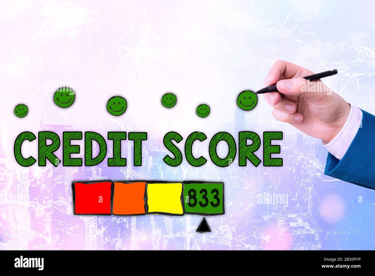 Conceptual hand writing showing Credit Score. Concept meaning Report ...