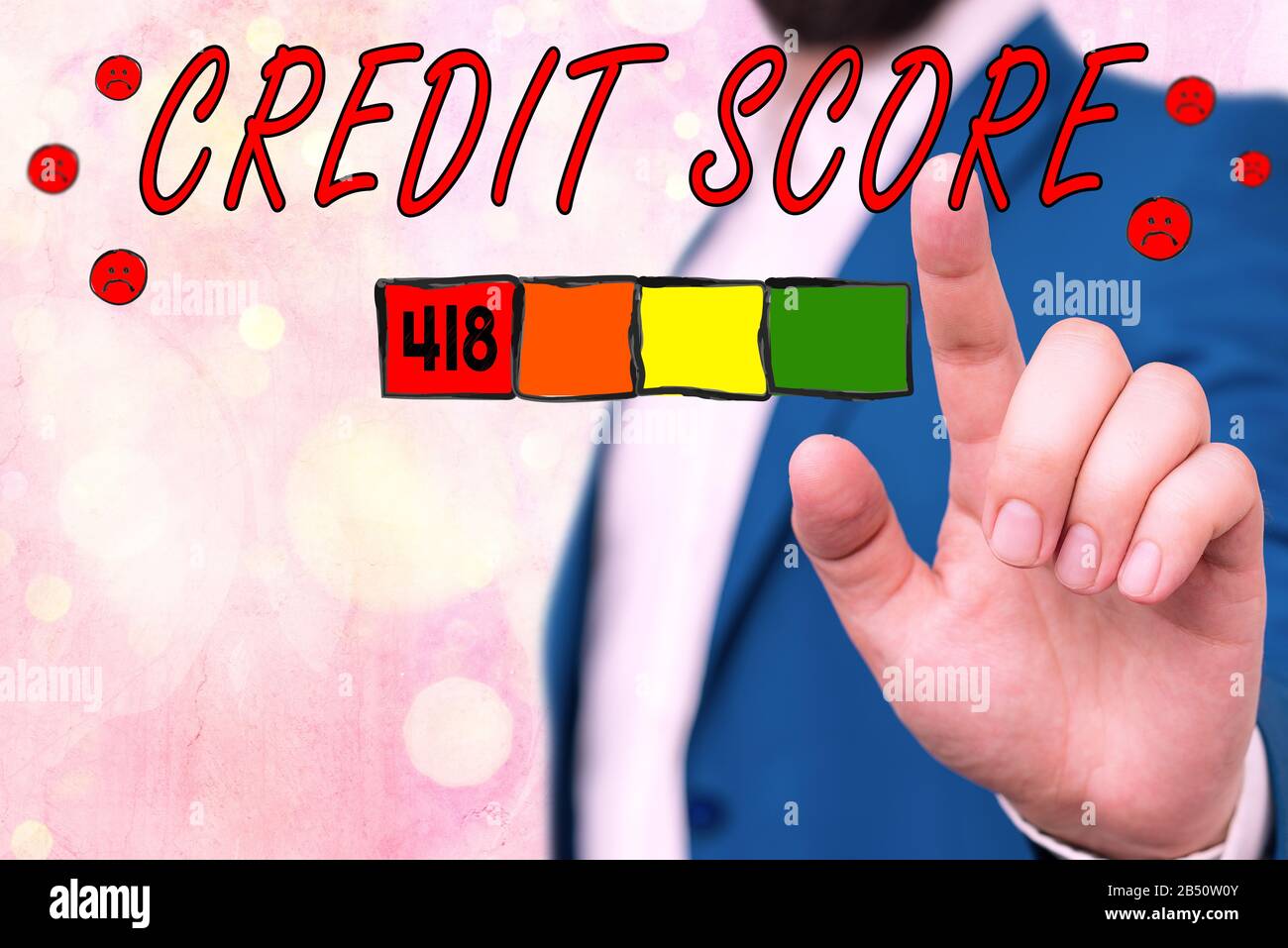 Text sign showing Credit Score. Business photo showcasing Report credit ...