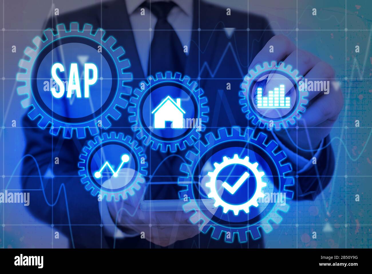 Handwriting text SAP. Conceptual photo SAP Business process automation ...