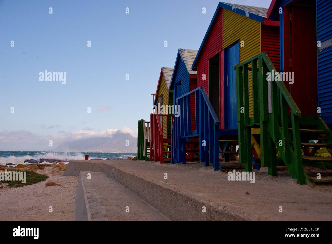 colorful changing huts at st james beach near cape town, south africa ...
