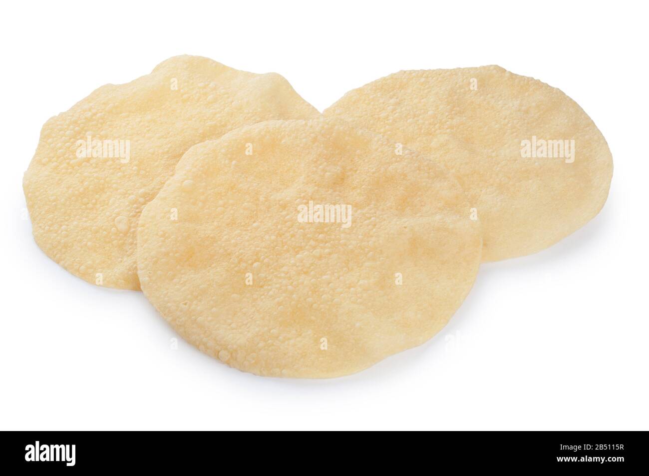 Studio shot of poppadom cut out against a white background - John ...