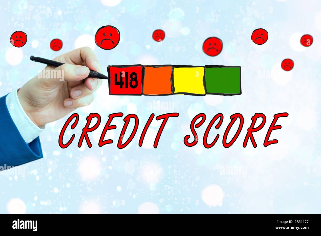 Conceptual hand writing showing Credit Score. Concept meaning Report ...