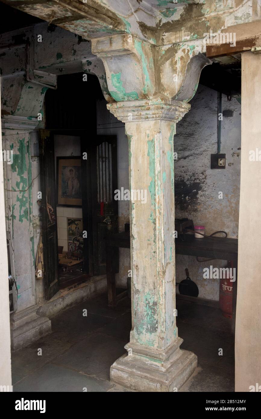 Ahmedabad / India / April 11, 2017: Old structural column in indian ...