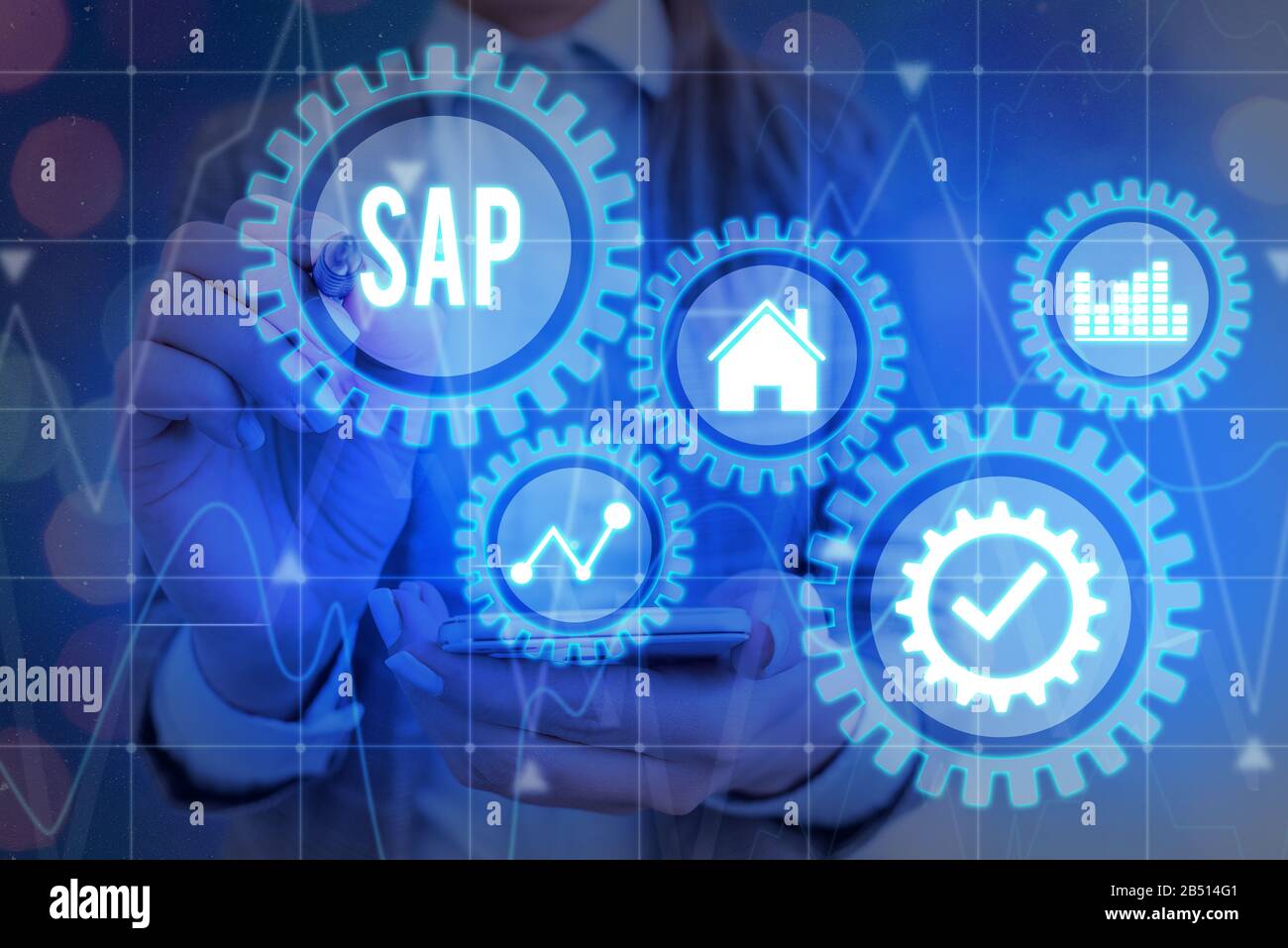 Text sign showing SAP. Business photo text SAP Business process ...