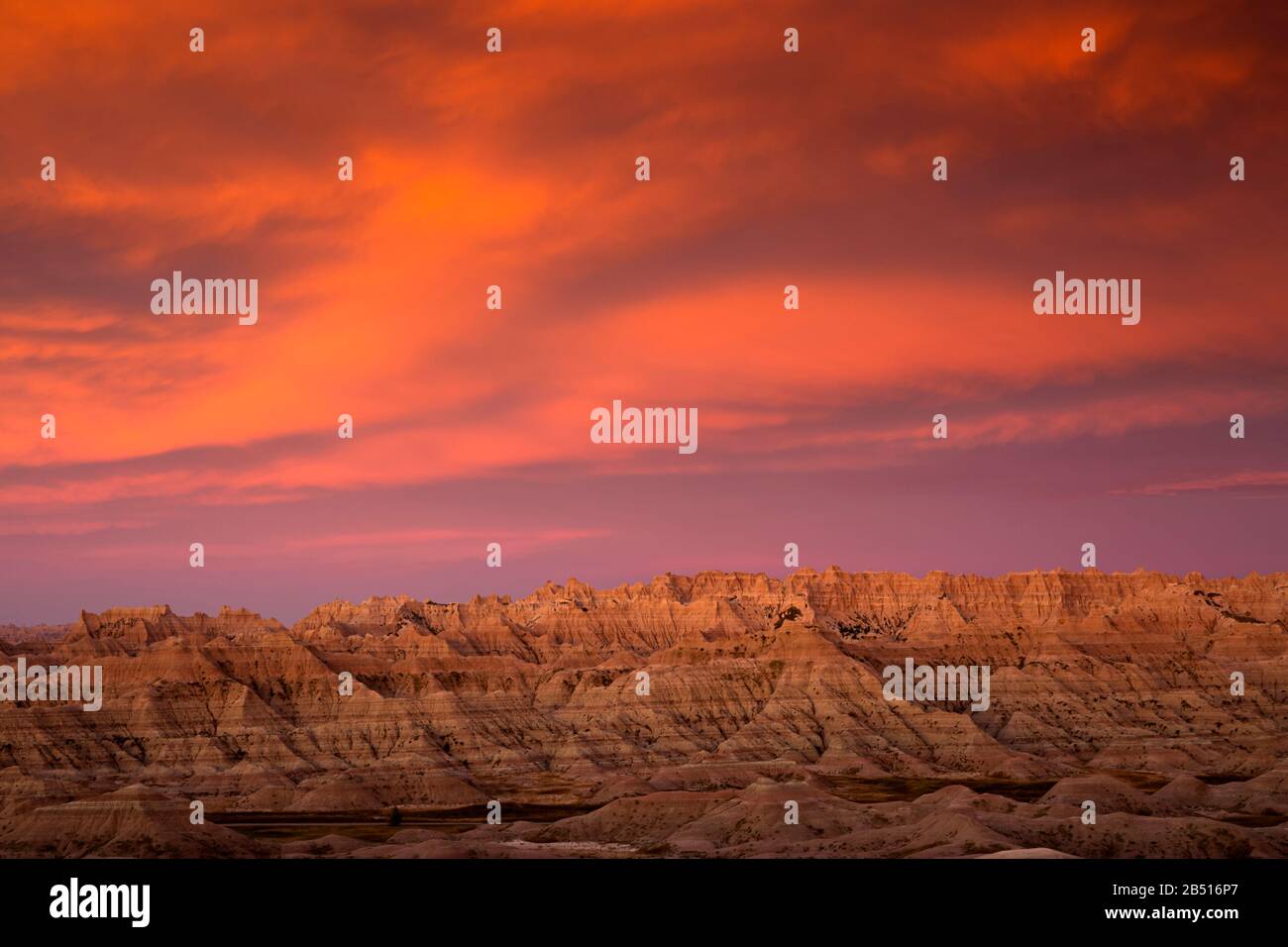 SD00332-00...SOUTH DAKOTA - Sunrise coloring the landscape of the ...