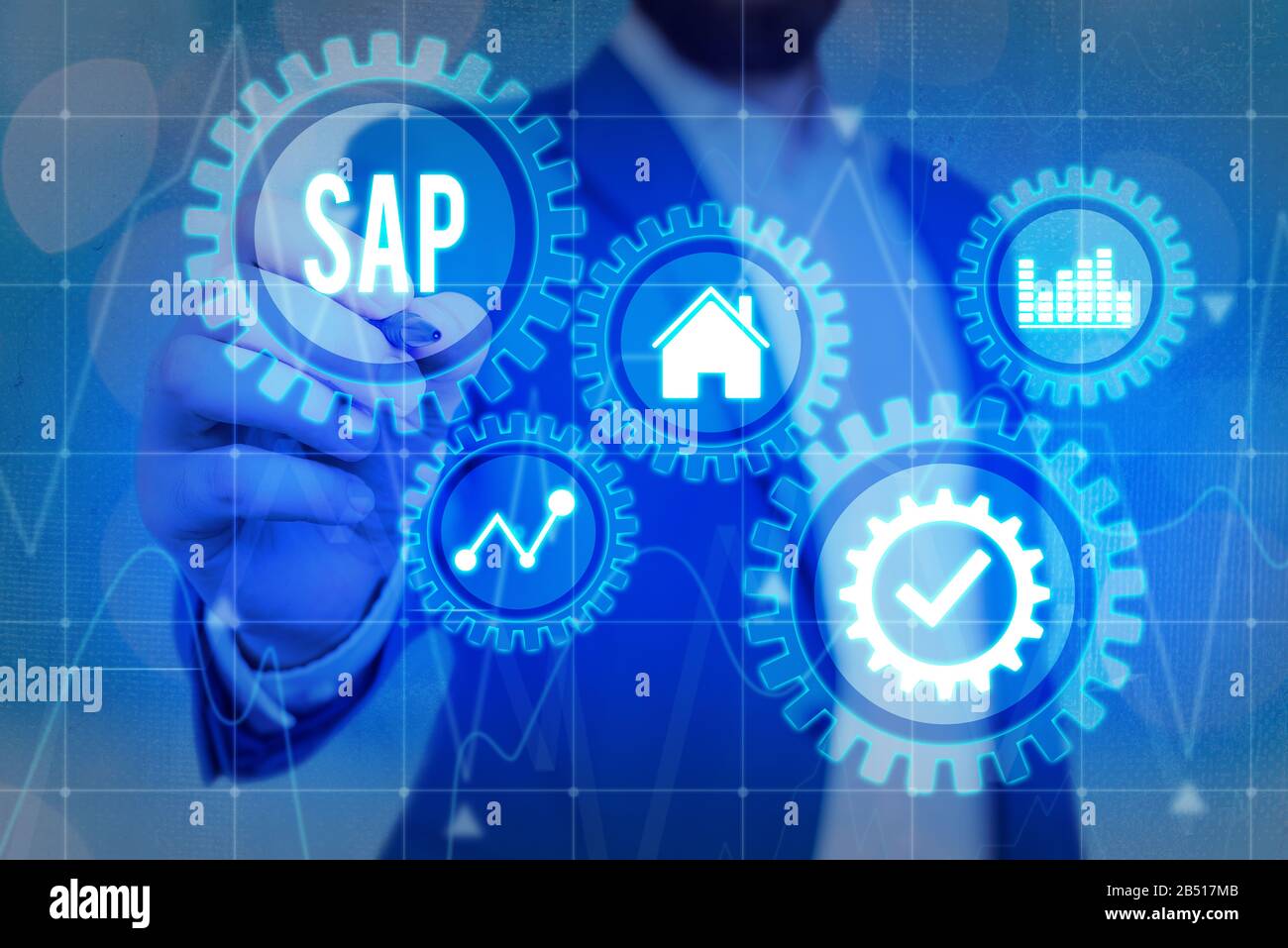 Handwriting text SAP. Conceptual photo SAP Business process automation ...