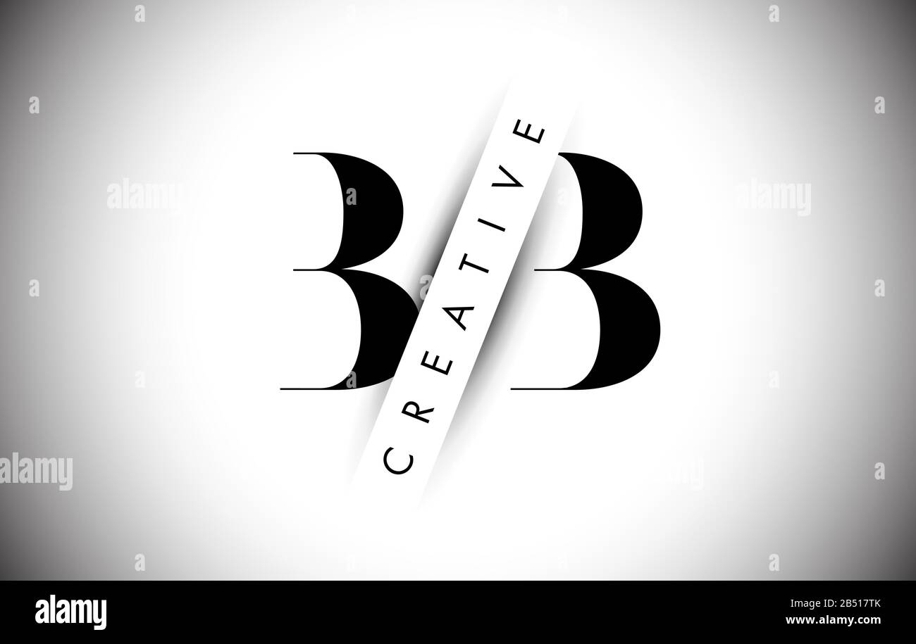 BB B Letter Logo with Creative Shadow Cut and Overlayered Text Vector ...