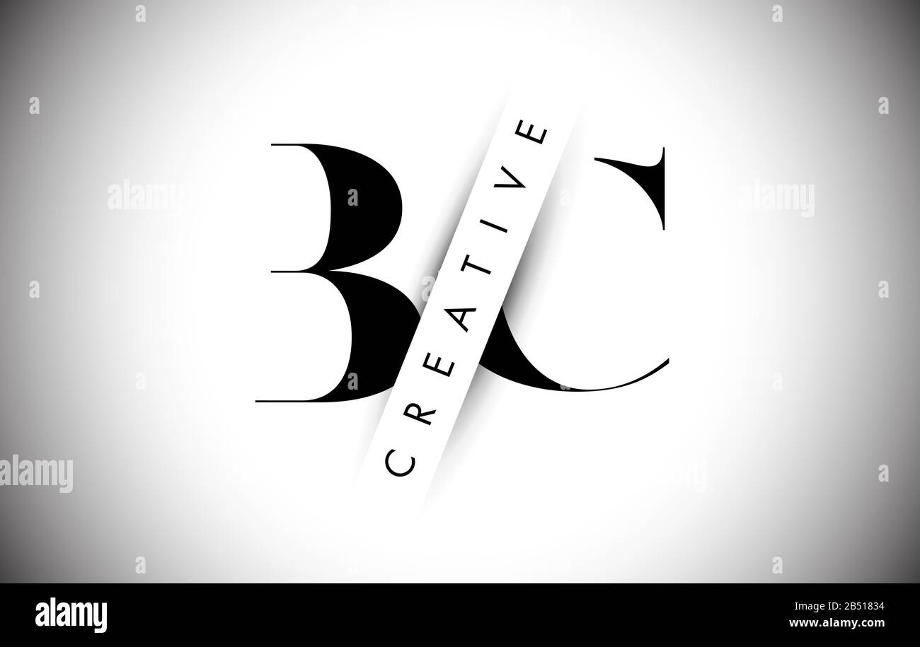 BC B C Letter Logo with Creative Shadow Cut and Overlayered Text Vector ...