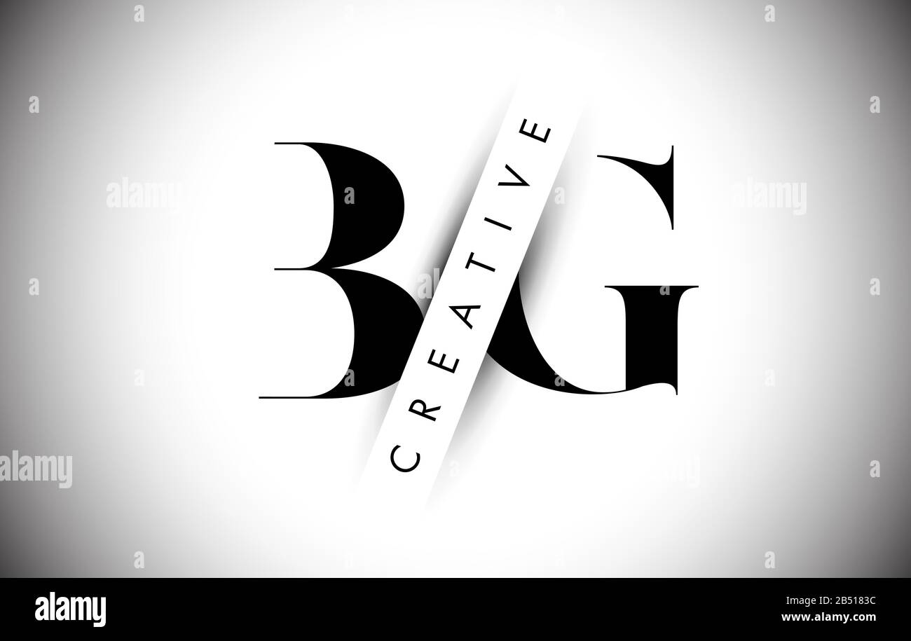 BG B G Letter Logo with Creative Shadow Cut and Overlayered Text Vector ...