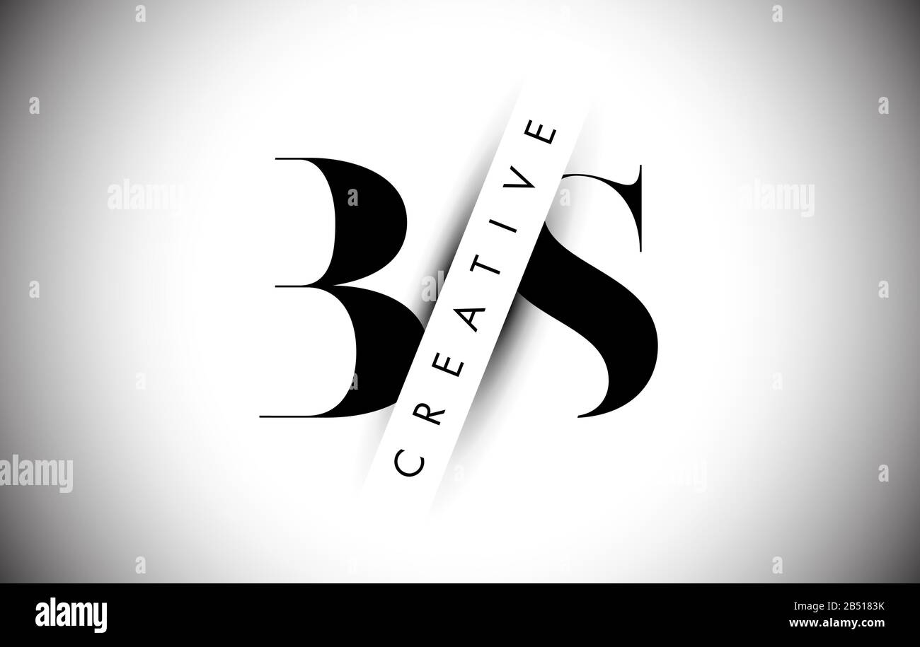BS B S Letter Logo with Creative Shadow Cut and Overlayered Text Vector ...