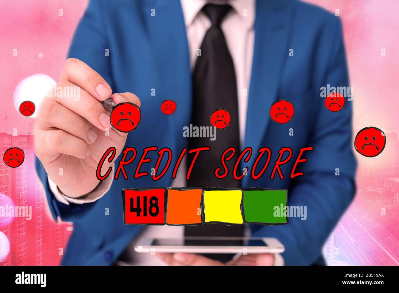 Word writing text Credit Score. Business photo showcasing Report credit ...