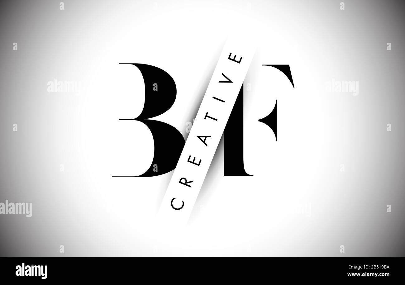 BF B F Letter Logo with Creative Shadow Cut and Overlayered Text Vector ...