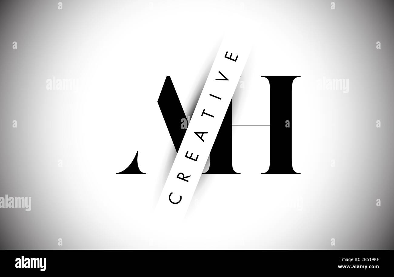 AH A H Letter Logo with Creative Shadow Cut and Overlayered Text Vector ...