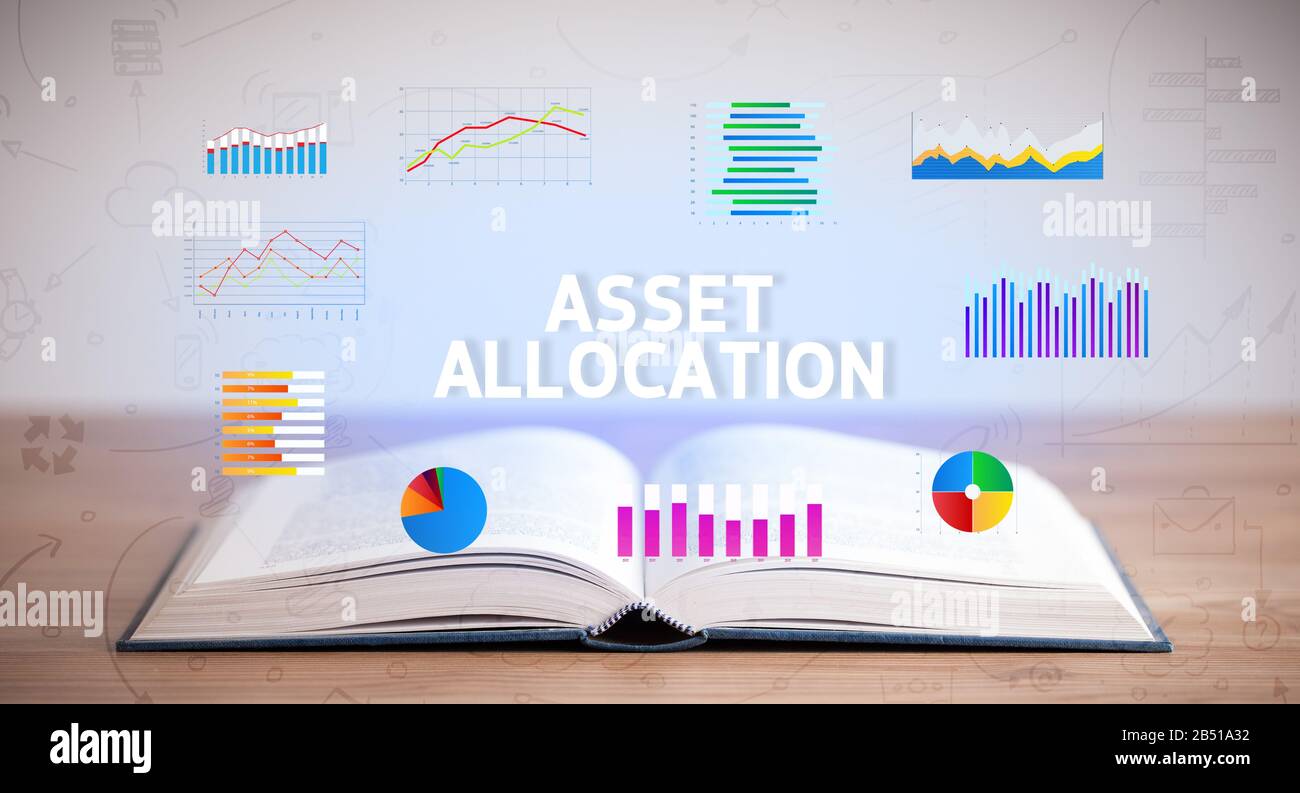 Open book with ASSET ALLOCATION inscription, new business concept Stock ...