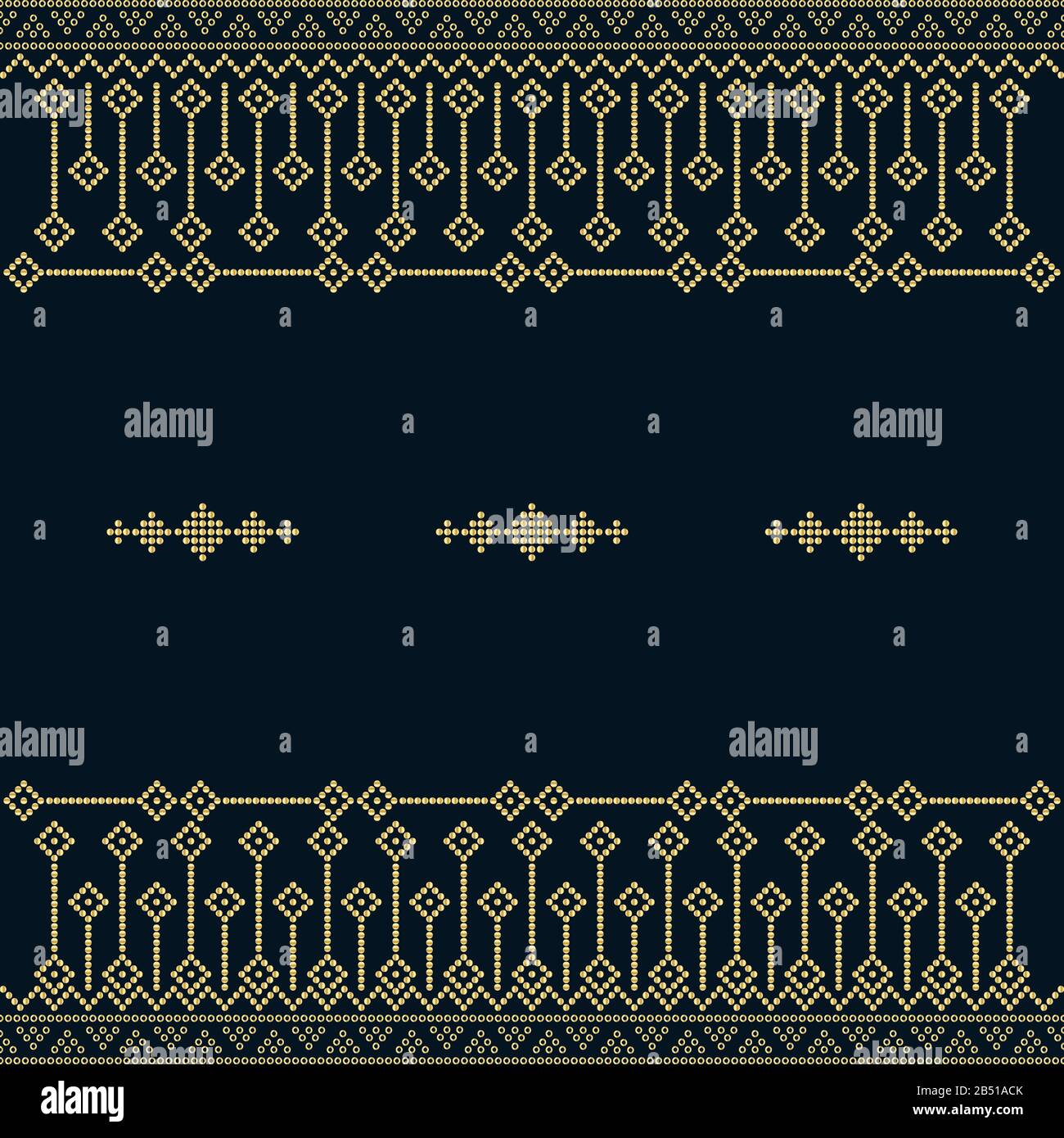 Seamless geometric ornamental vector pattern with dots gold color ...
