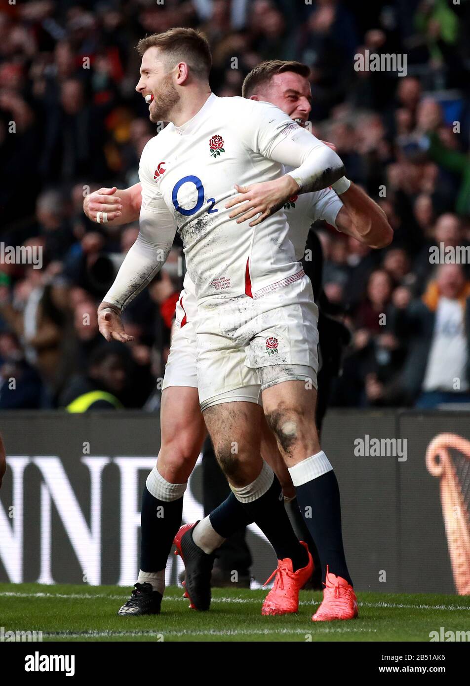 Englands elliot daly celebrates scoring hi-res stock photography and ...
