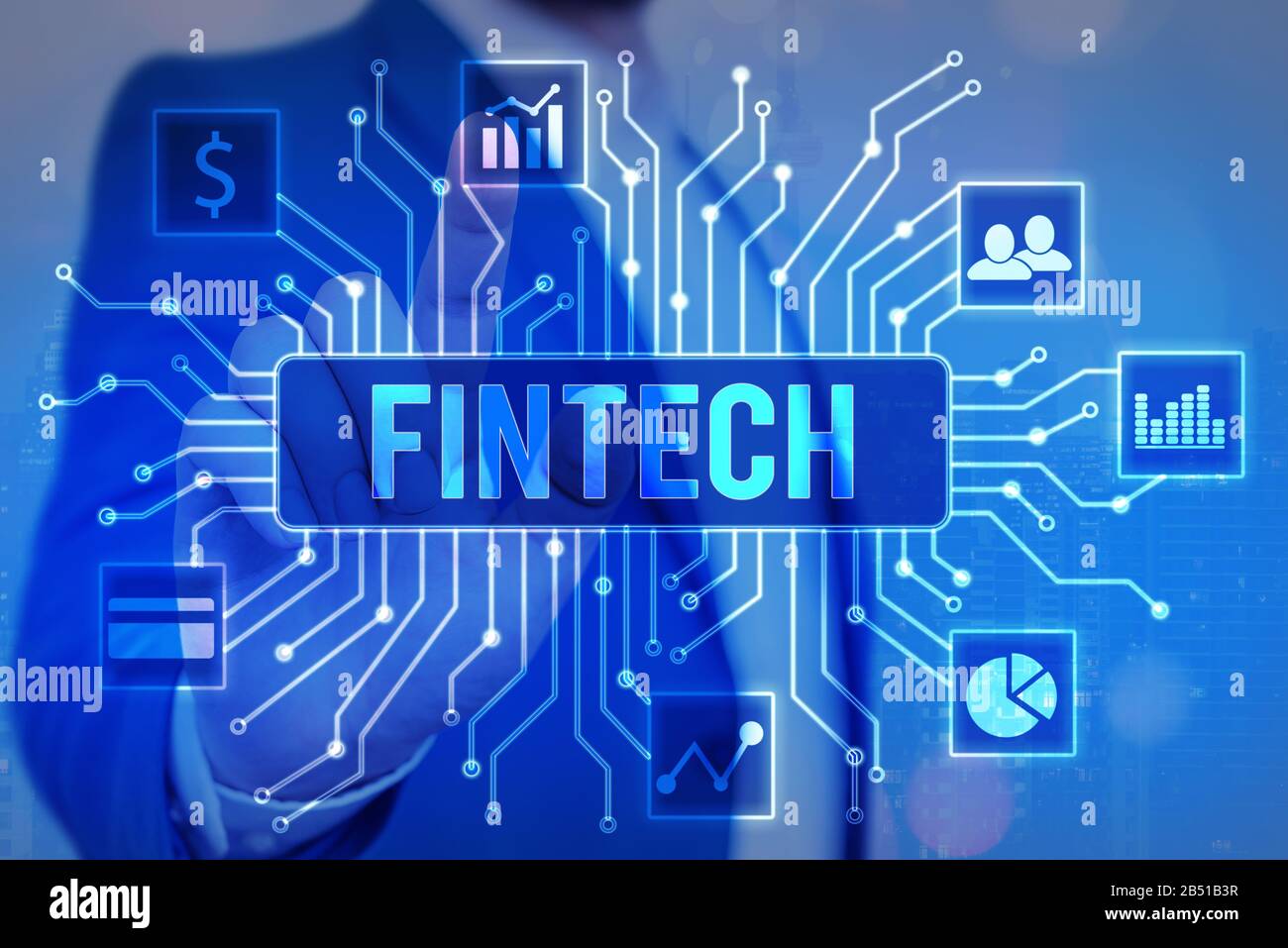 Text sign showing Fintech. Business photo showcasing Financial ...