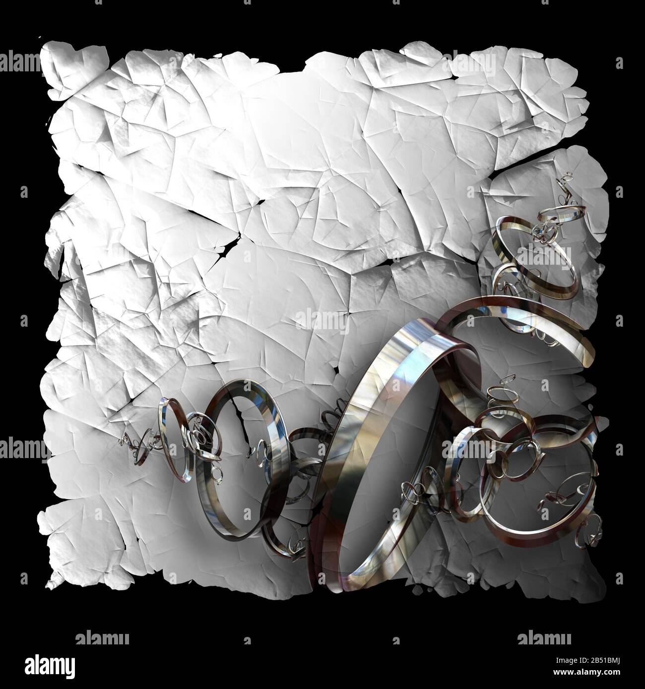 Embossed peeled plastic sticker on decayed paper Stock Photo - Alamy