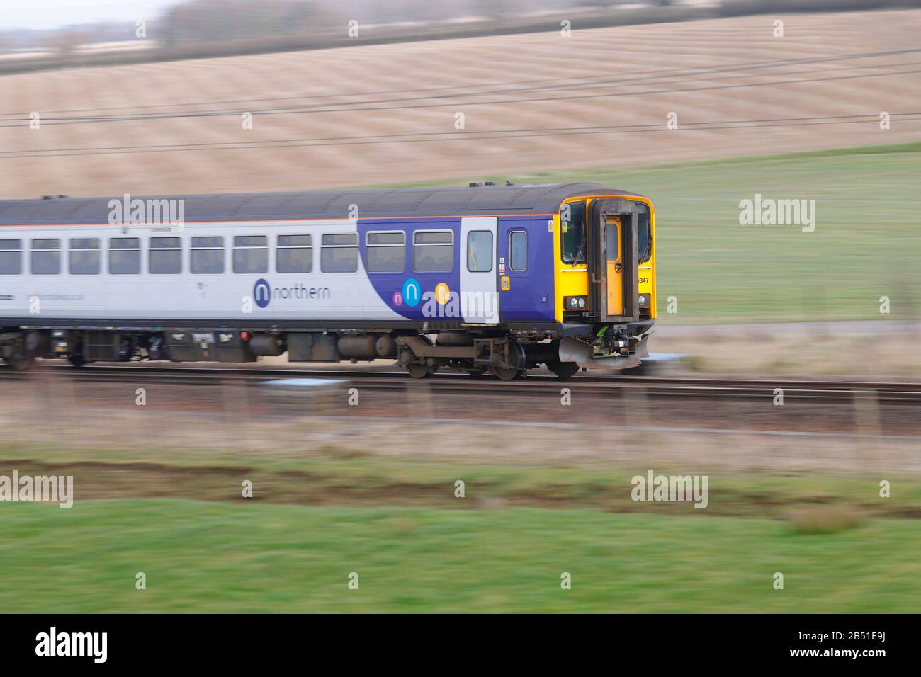 A British Rail Class 155 train at Colton Junction near York and ...