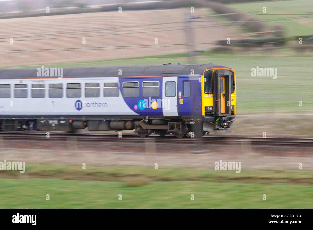 A British Rail Class 155 train at Colton Junction near York and ...