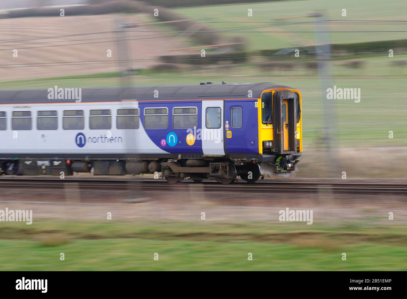 A British Rail Class 155 train at Colton Junction near York and ...