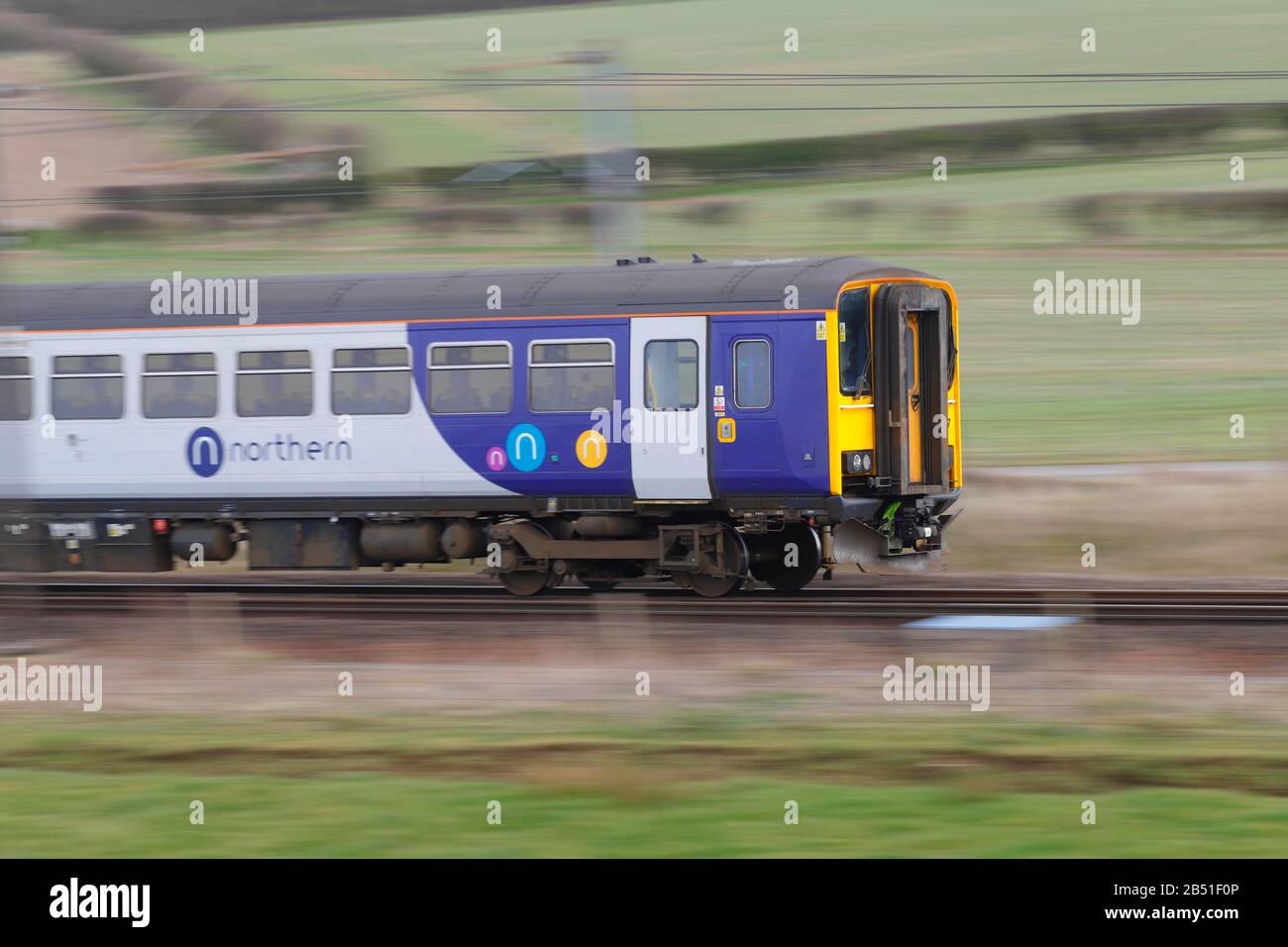 A British Rail Class 155 train at Colton Junction near York and ...