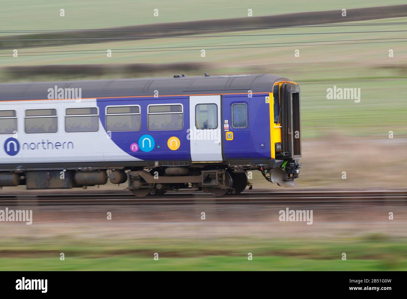 A British Rail Class 155 train at Colton Junction near York and ...