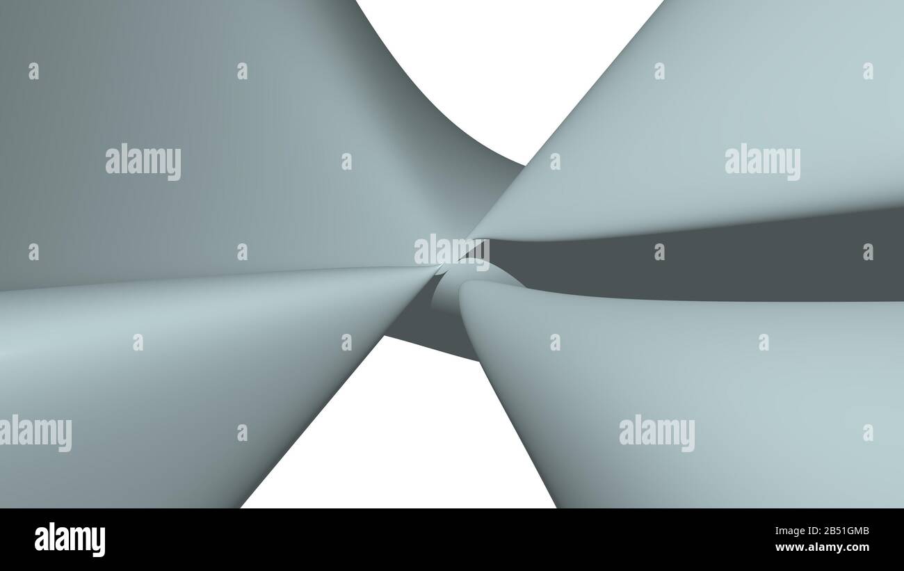 3D illustration of a geometrical shape of POWDER BLUE color on a white ...