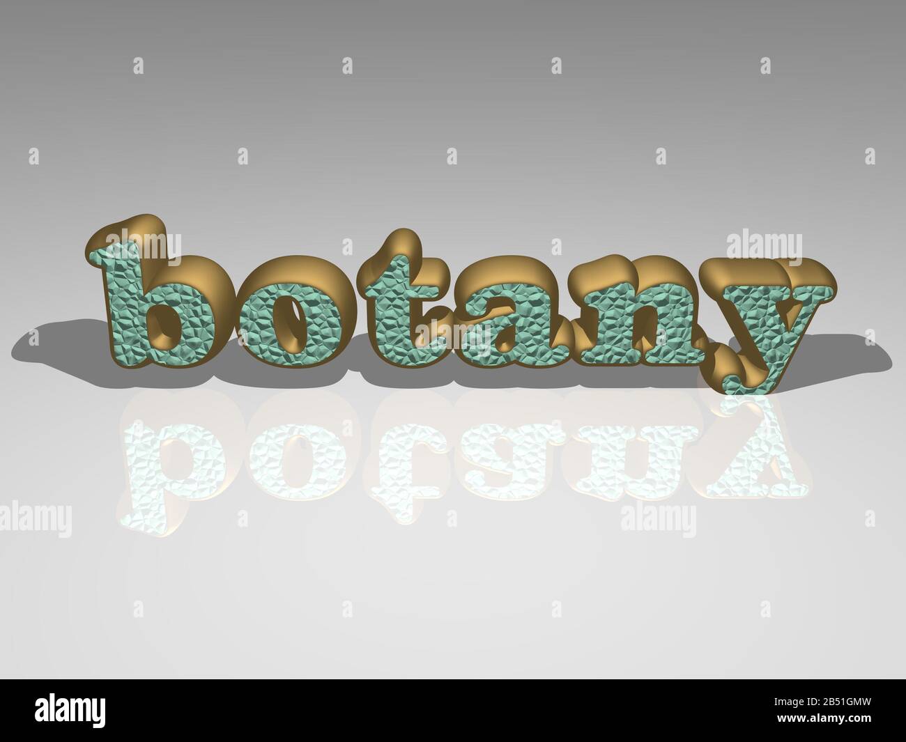 Colorful BOTANY written with 3D illustration from a front perspective ...