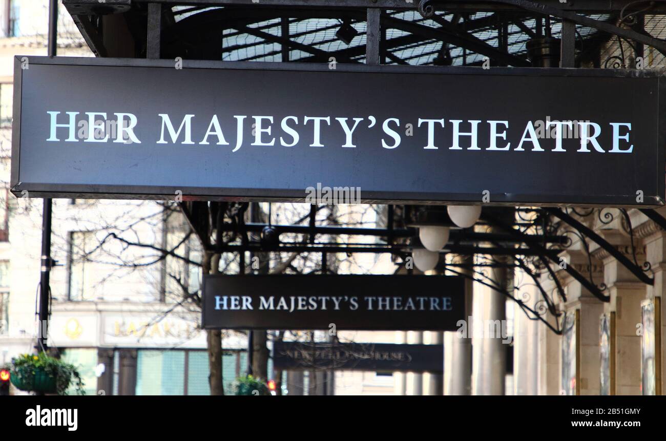 The Her Majestys theatre in Haymarket current home to 'Phantom of the Opera' in London's home of ...