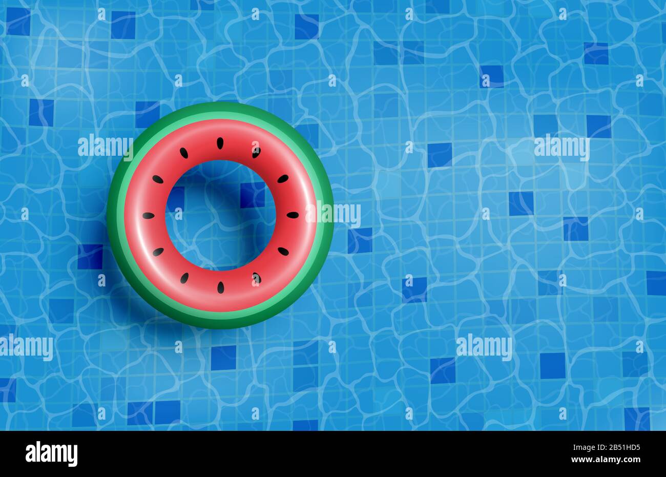 Summer banner or poster advertising . Swimming pool with inflatable ...