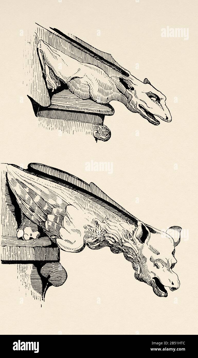 Middle Ages. Architecture in France. Architectural details of our lady ...