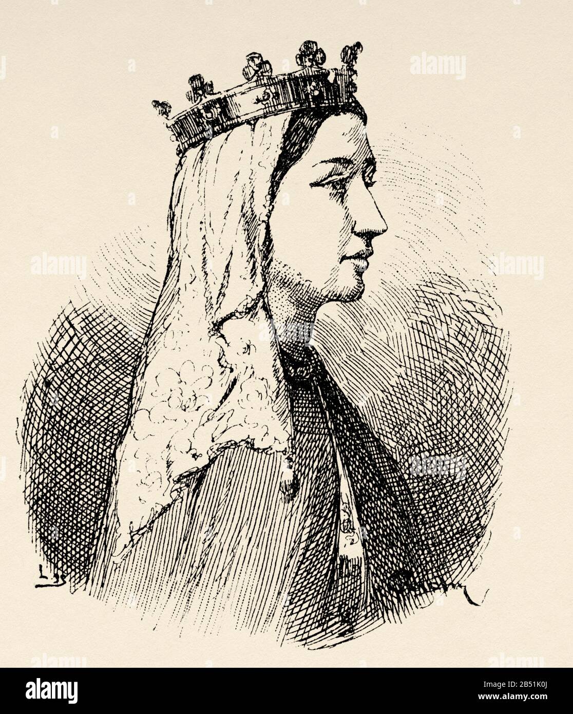 Portrait of María Alfonso de Meneses (1264 - 1321), known as María de ...