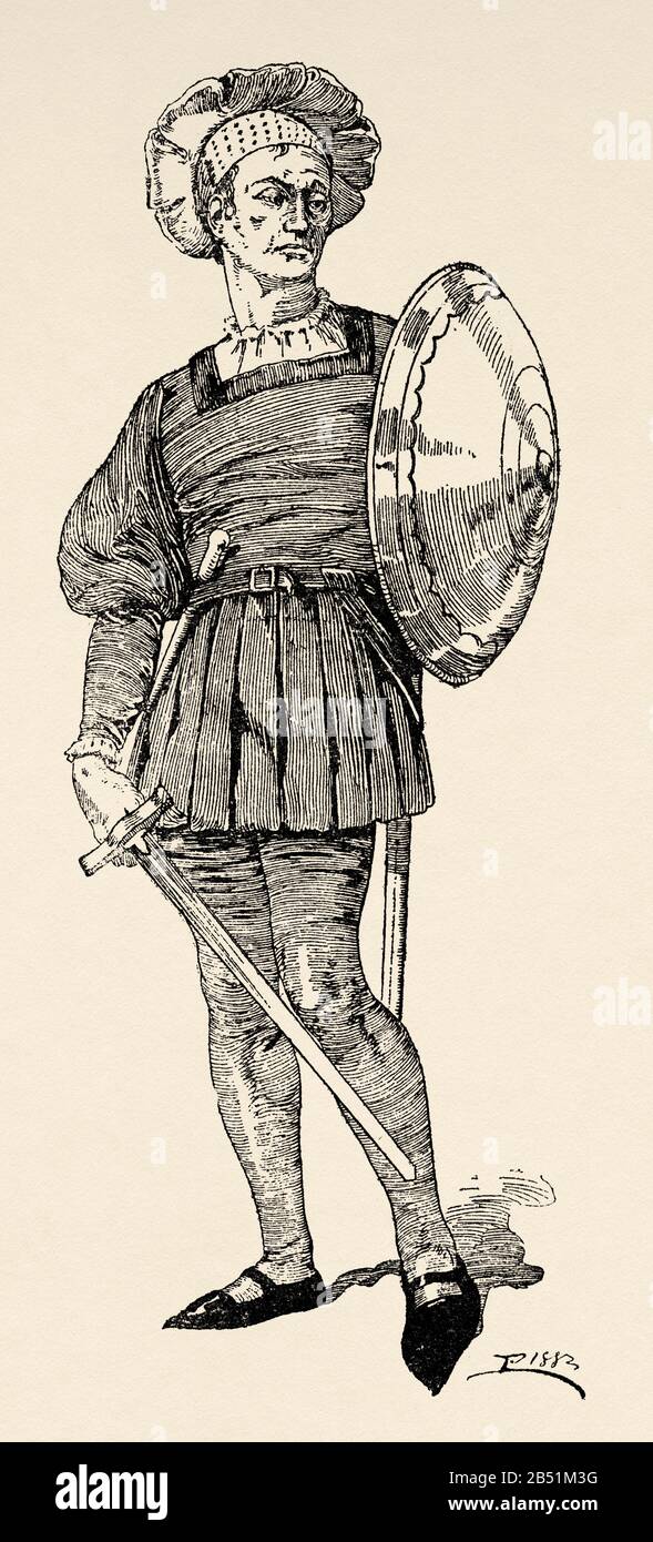 Shield bearers of Spanish troops in the 10th century. They were ...