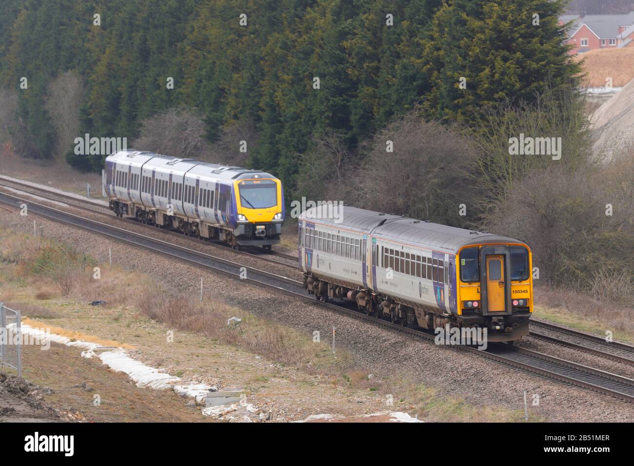 A British Rail Class 195 & Rail Class 155 operated by Northern Arriva ...