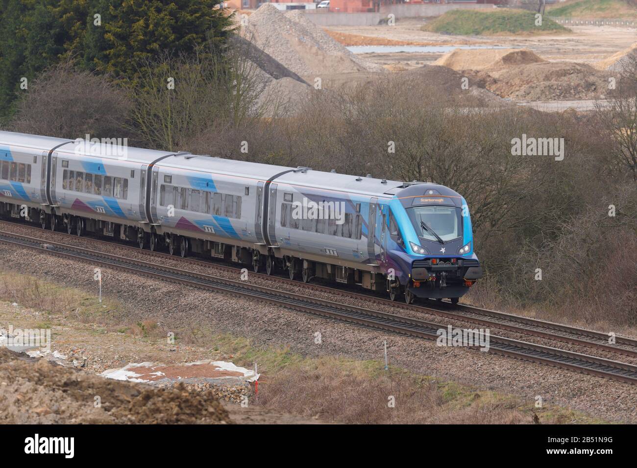 A new British Rail Class Mark 5A train passing Crossgates in Leeds ...