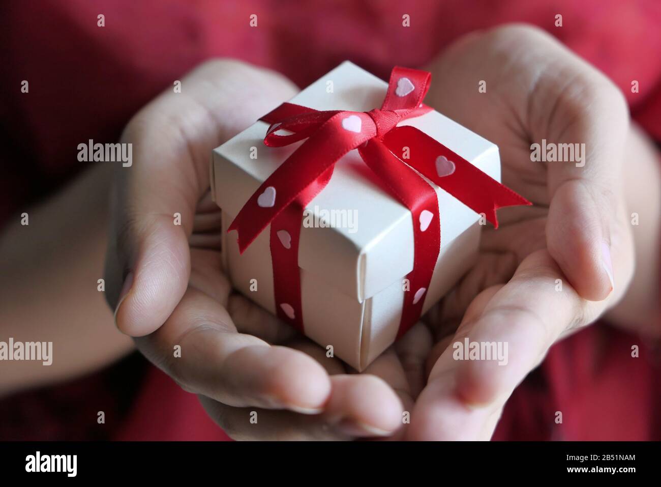 Women hand holding gift box hi-res stock photography and images - Alamy